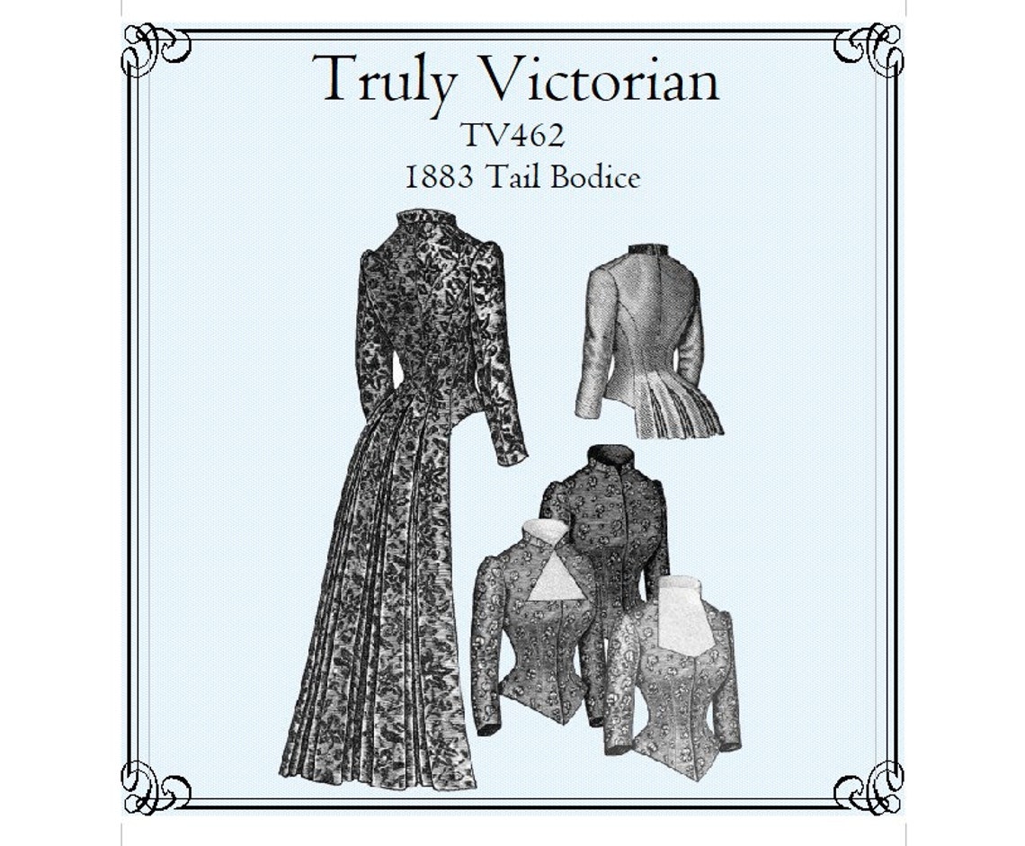 1883 Tail Bodice Sewing Pattern: Truly Victorian TV462 (digital PDF) - Etsy