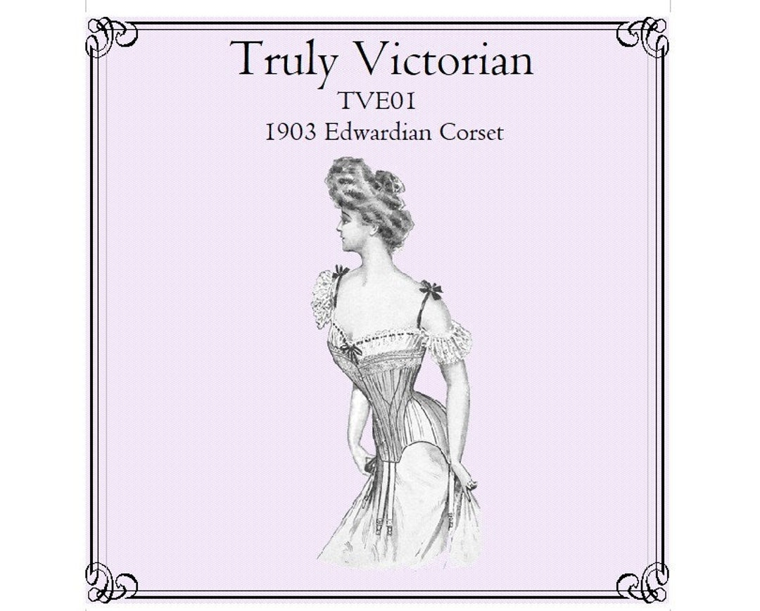 1903 Edwardian Corset Sewing Pattern: Truly Victorian TVE01 (digital ...