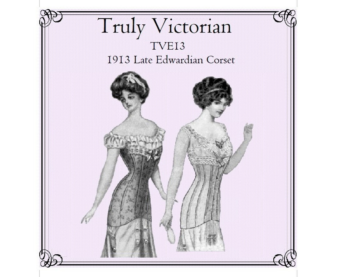 1913 Edwardian Corset Sewing Pattern: Truly Victorian TVE13 (digital ...