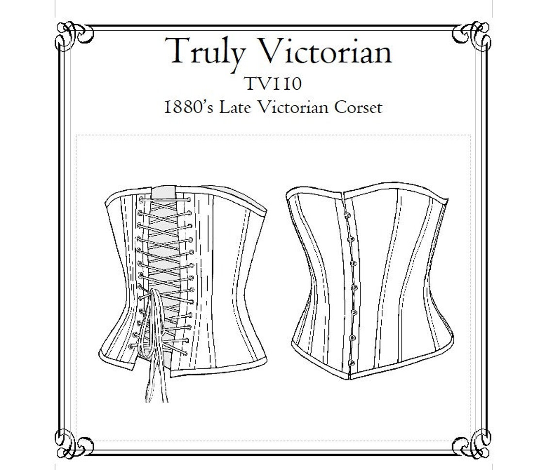 1880 Late Victorian Corset Sewing Pattern: Truly Victorian TV110 ...