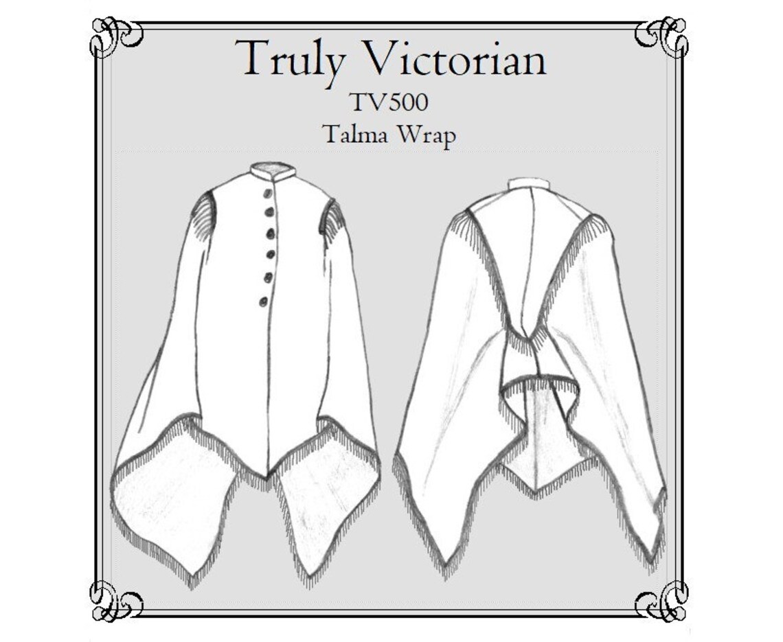 1870s Talma Wrap Sewing Pattern: Truly Victorian TV500 (digital PDF) - Etsy