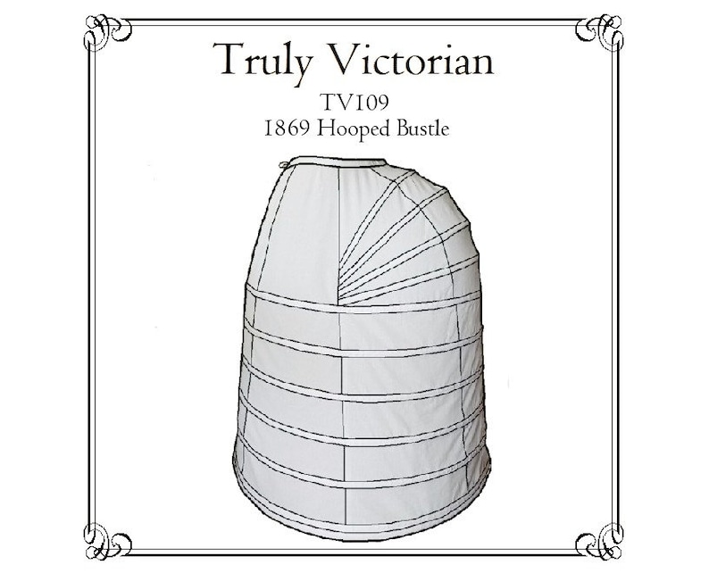 E-pattern TV109 1869 Hooped Bustle Hip 30-56 Truly Victorian Costume ...