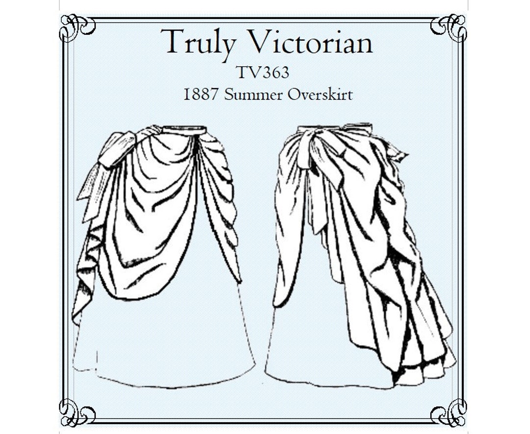 1887 Summer Overskirt Sewing Pattern: Truly Victorian TV363 (digital ...