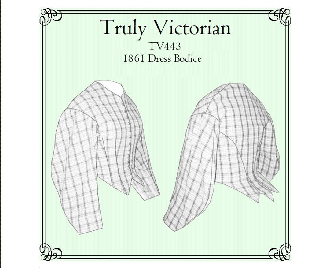 1861 Dress Bodice Sewing Pattern - Truly Victorian TV443 (digital PDF ...