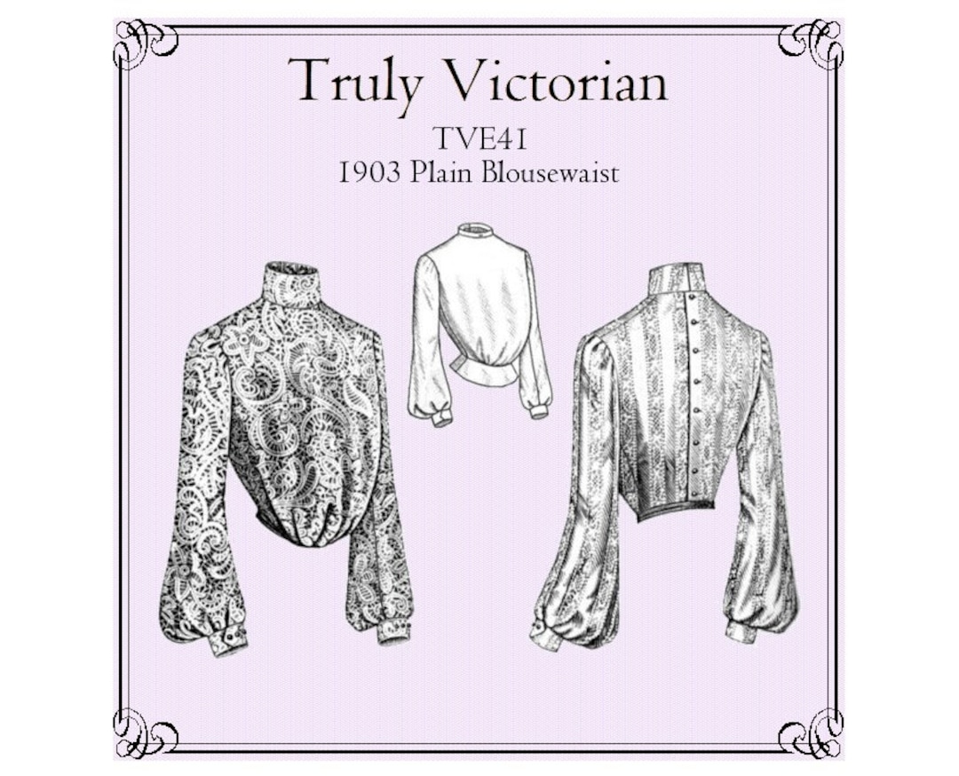 1903 Plain Blousewaist Sewing Pattern: Truly Victorian TVE41 (digital ...
