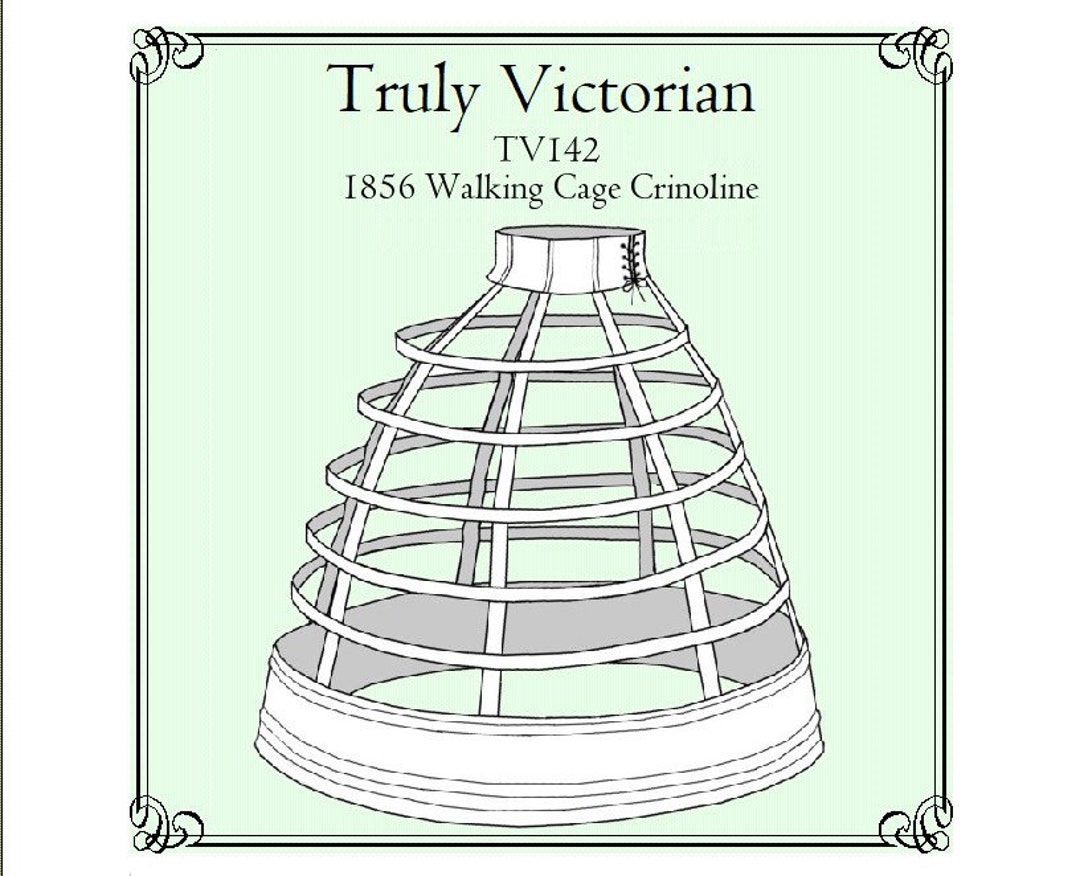 1856 Walking Cage Crinoline Sewing Pattern: Truly Victorian TV142 ...