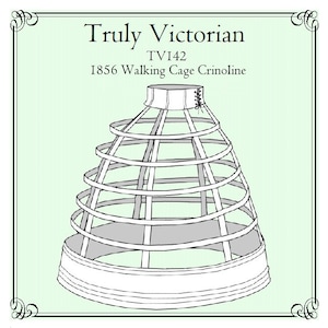 1856 Walking Cage Crinoline Sewing Pattern: Truly Victorian TV142 ...