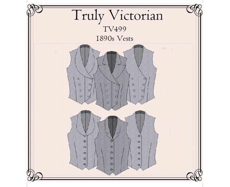 E-pattern TV499 1890s Vests Bust 30-56 Truly Victorian Print at Home ...