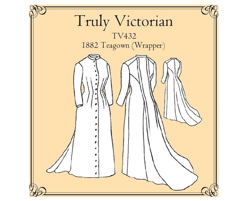 1882 Tea Gown Sewing Pattern: Truly Victorian TV432 (digital PDF) - Etsy