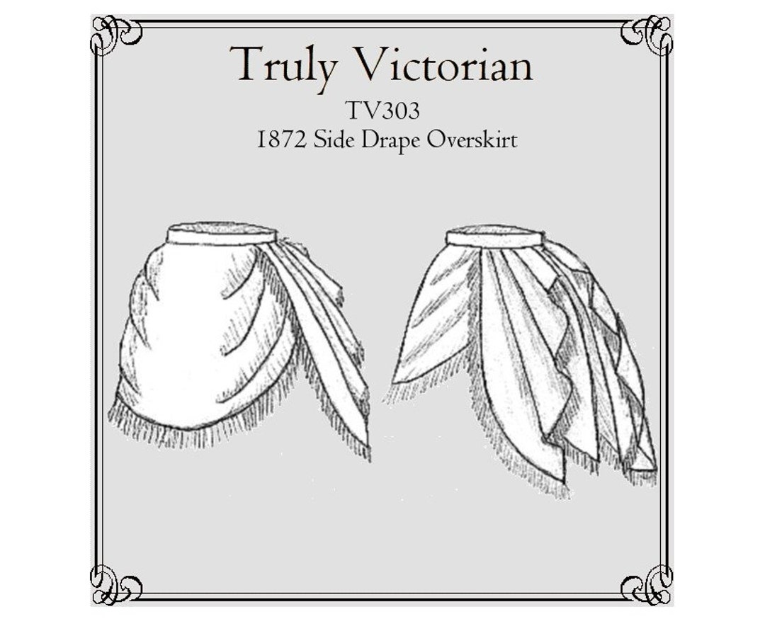 1872 Side Drape Overskirt Sewing Pattern: Truly Victorian TV303 ...