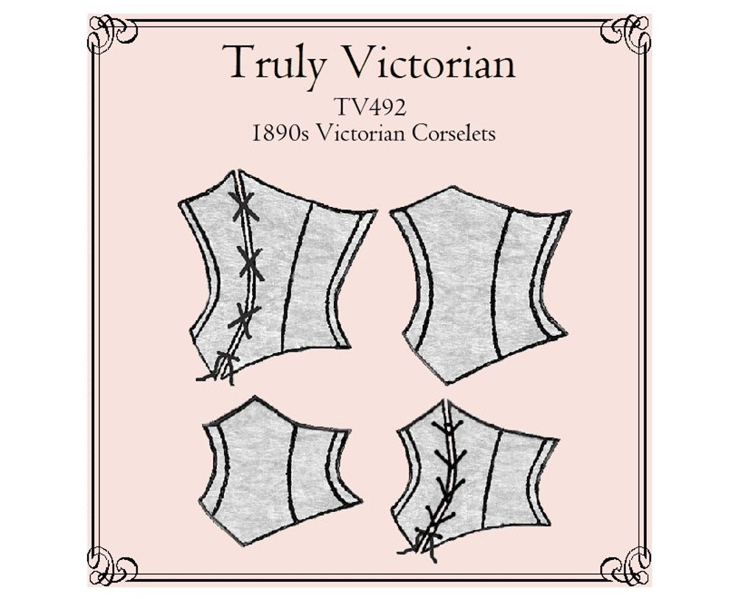 1890s Victorian Corselet Sewing Pattern: Truly Victorian TV492 (digital ...