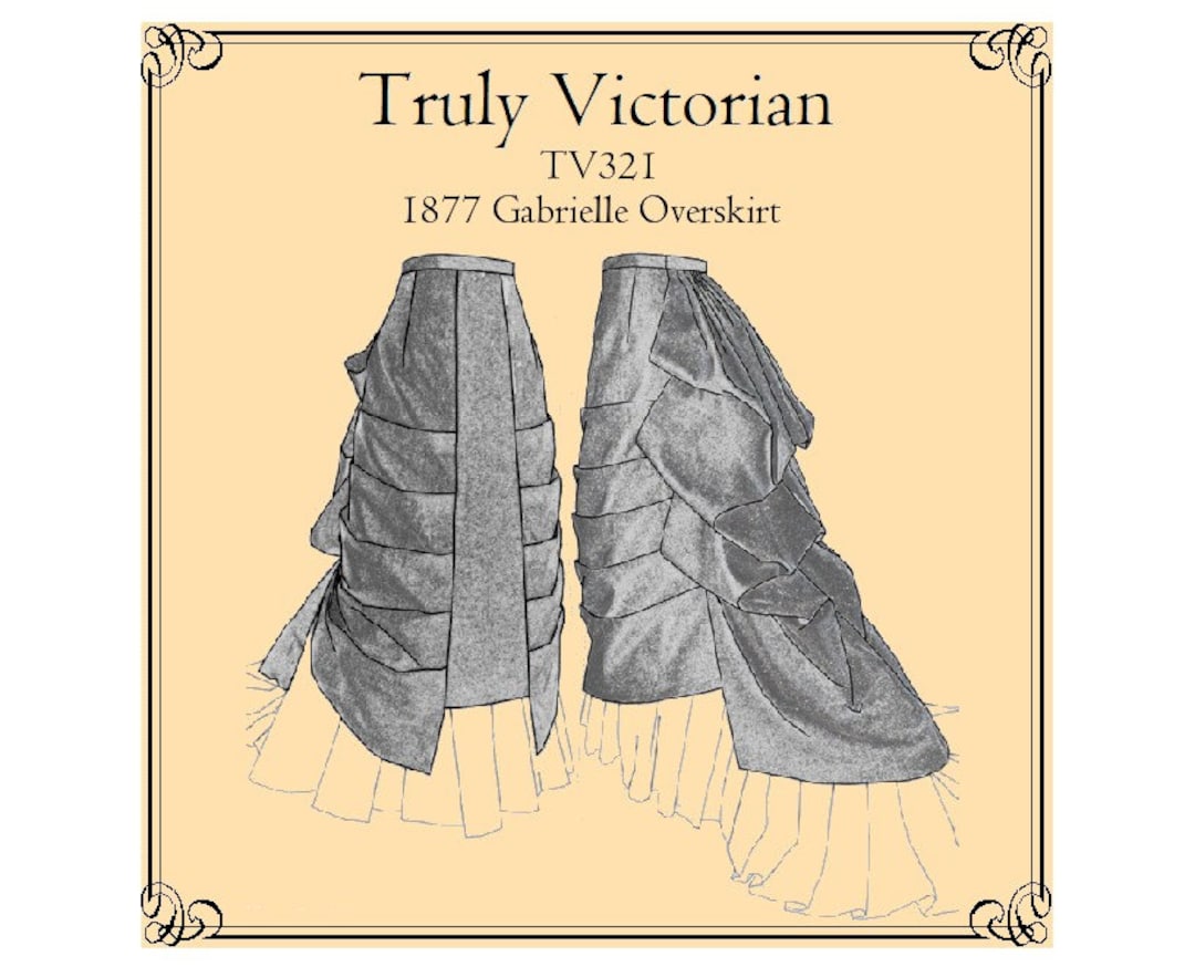 1877 Gabrielle Overskirt Sewing Pattern: Truly Victorian TV321 (digital ...