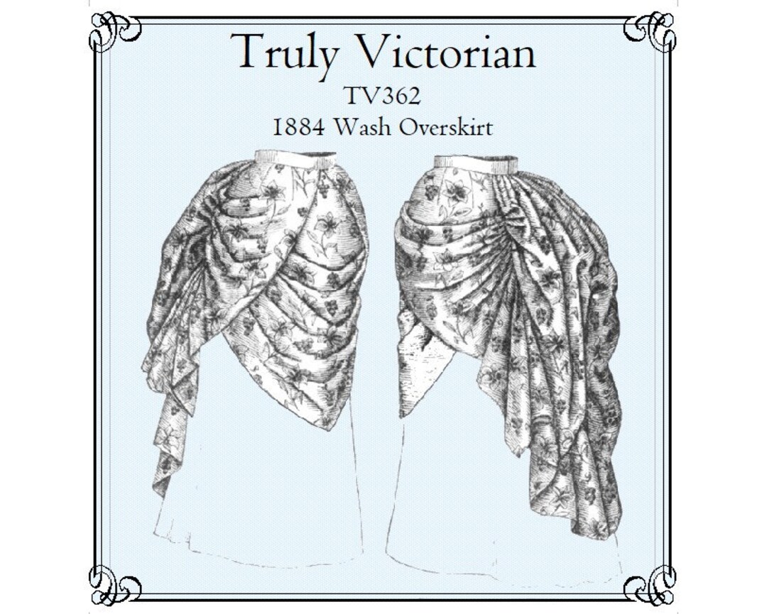 1884 Wash Overskirt Train Sewing Pattern: Truly Victorian TV362 ...