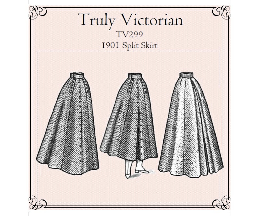 1901 Split Skirt Sewing Pattern: Truly Victorian TV299 (digital PDF) - Etsy