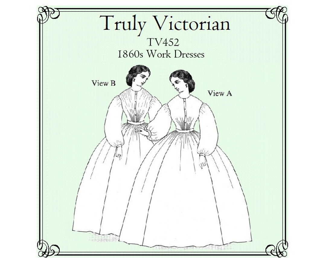 1860s Work Dress Sewing Pattern: Truly Victorian TV452 (digital PDF) - Etsy