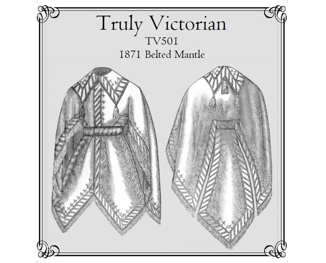 1871 Belted Mantle Sewing Pattern: Truly Victorian TV501 (digital PDF ...
