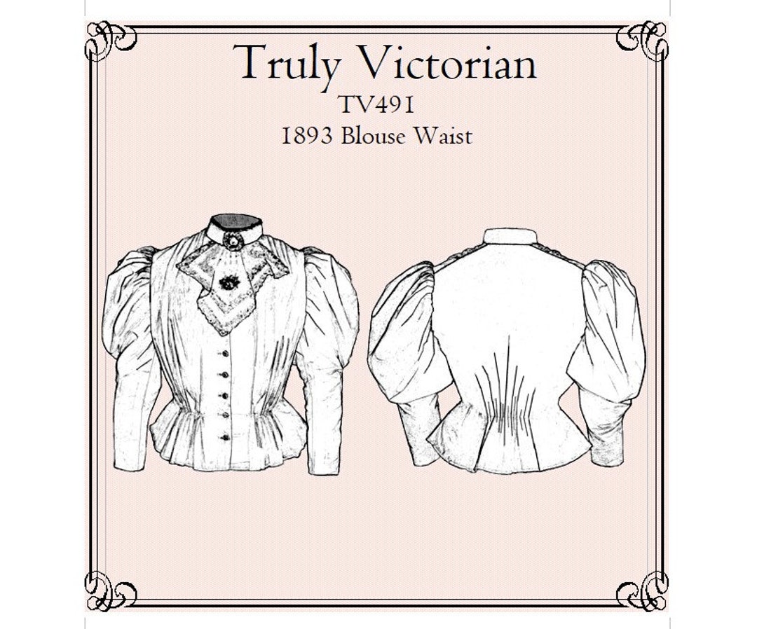 1893 Blouse Sewing Pattern: Truly Victorian TV491 (digital PDF) - Etsy