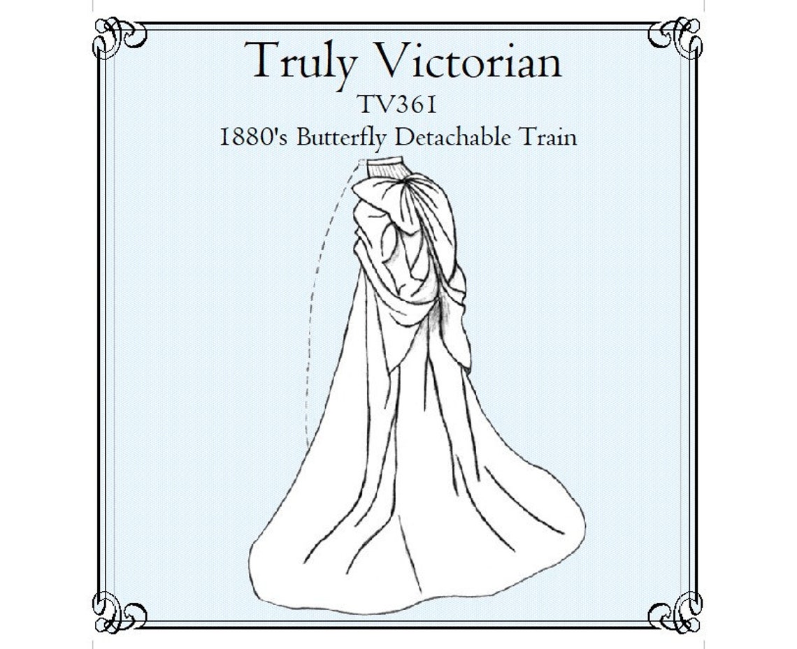 1880s Butterfly Detachable Train Sewing Pattern: Truly Victorian TV361 ...