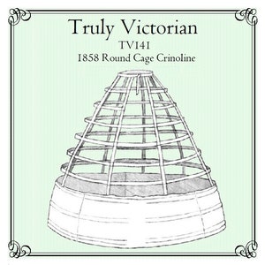 1858 Round Cage Crinoline Sewing Pattern: Truly Victorian TV141 ...
