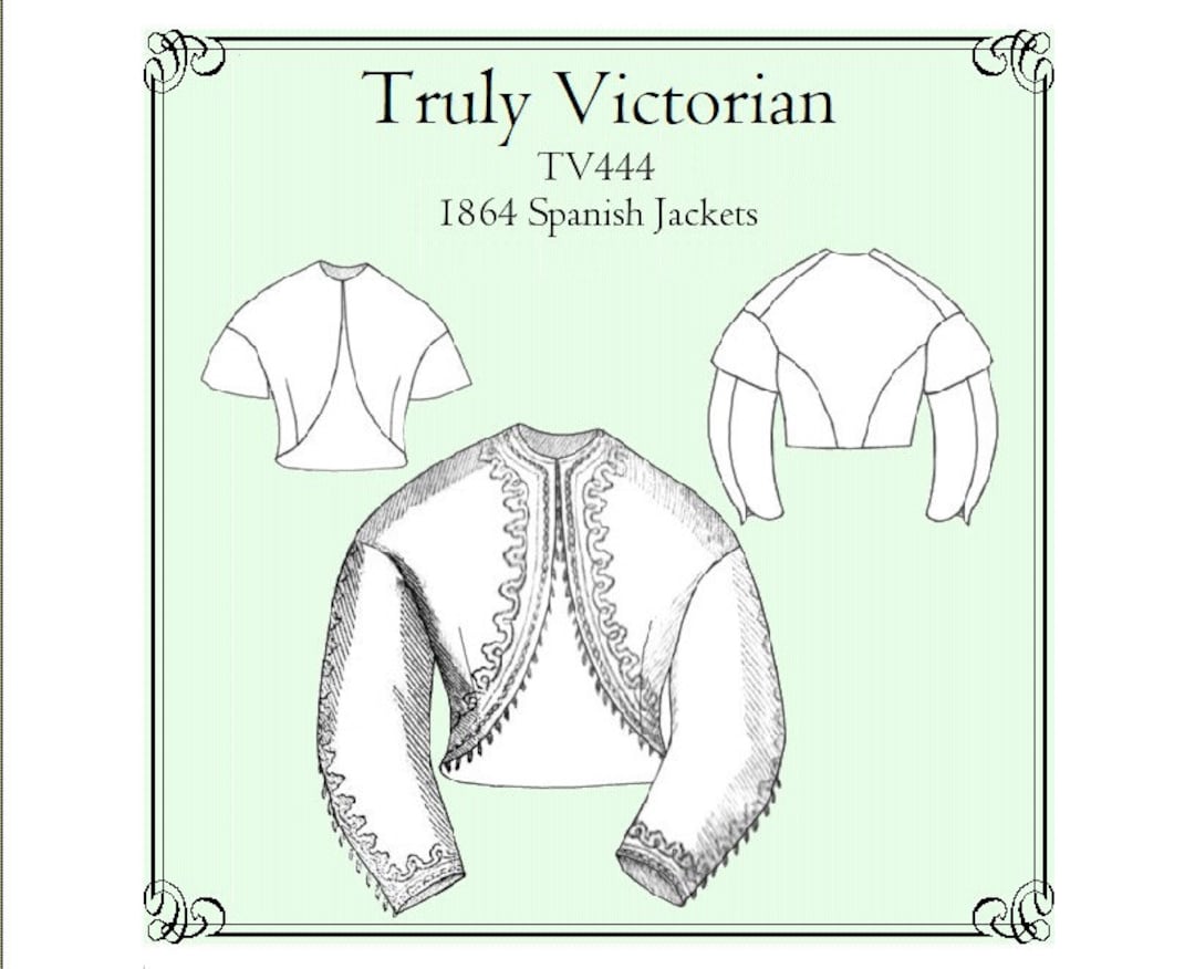 1864 Spanish Jacket Sewing Pattern: Truly Victorian TV444 (digital PDF ...