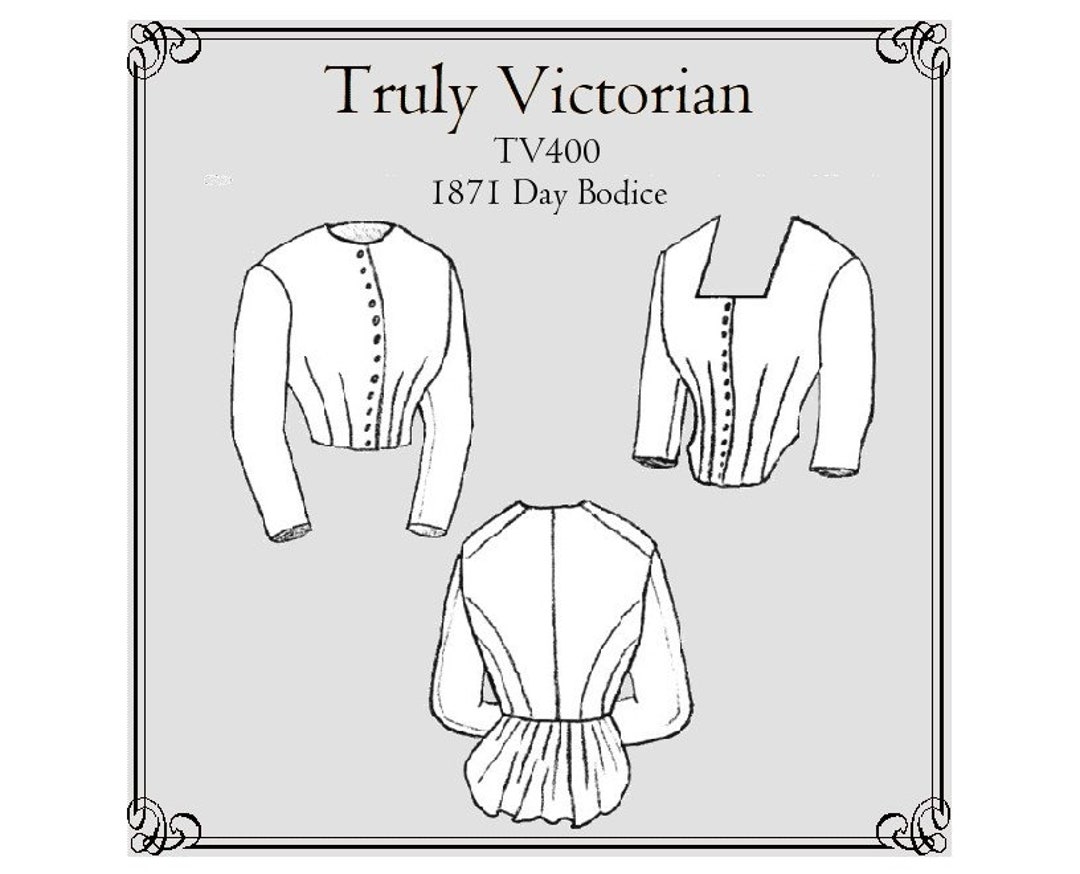 1871 Day Bodice Sewing Pattern: Truly Victorian TV400 (digital PDF) - Etsy