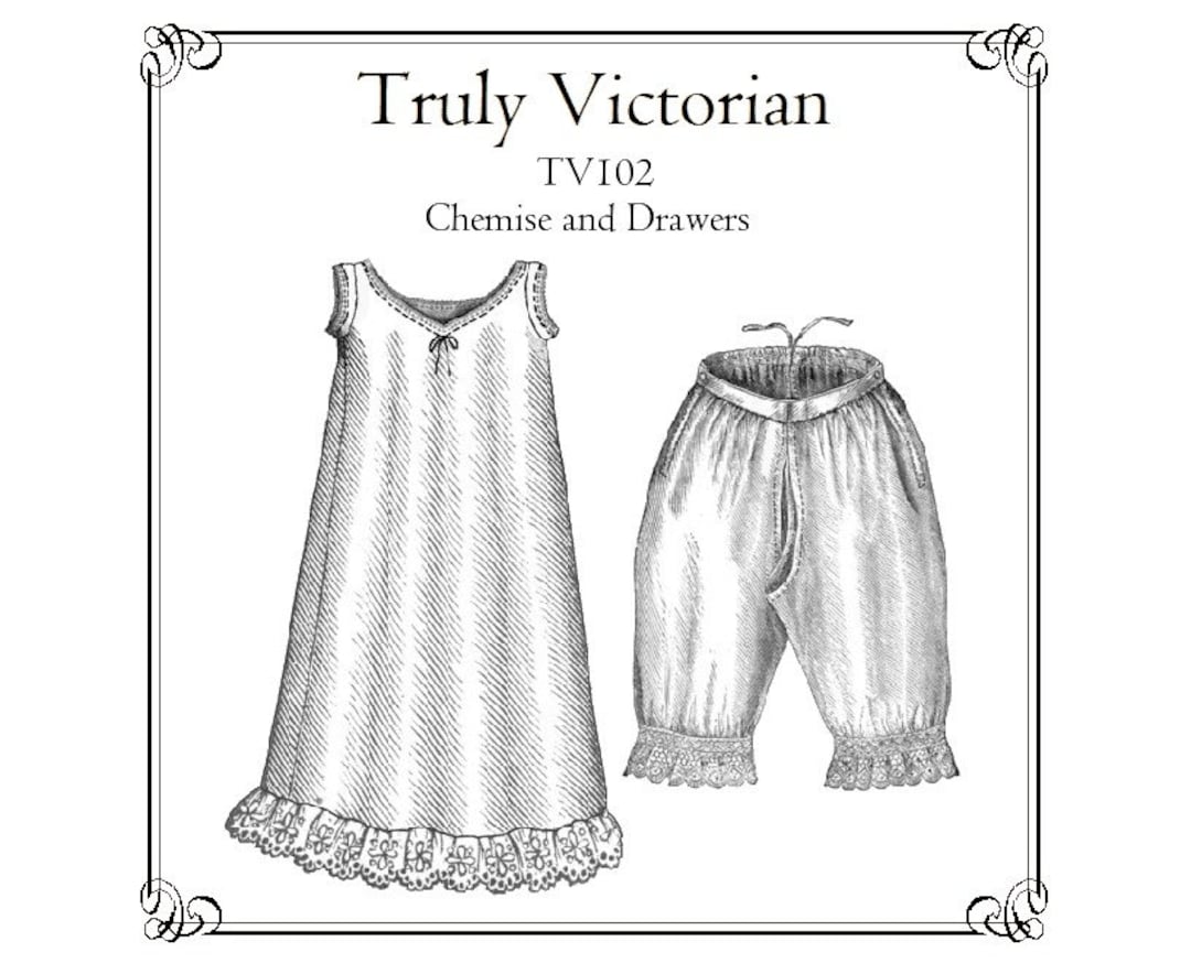 Victorian Chemise and Drawers Sewing Pattern: Truly Victorian TV102 ...