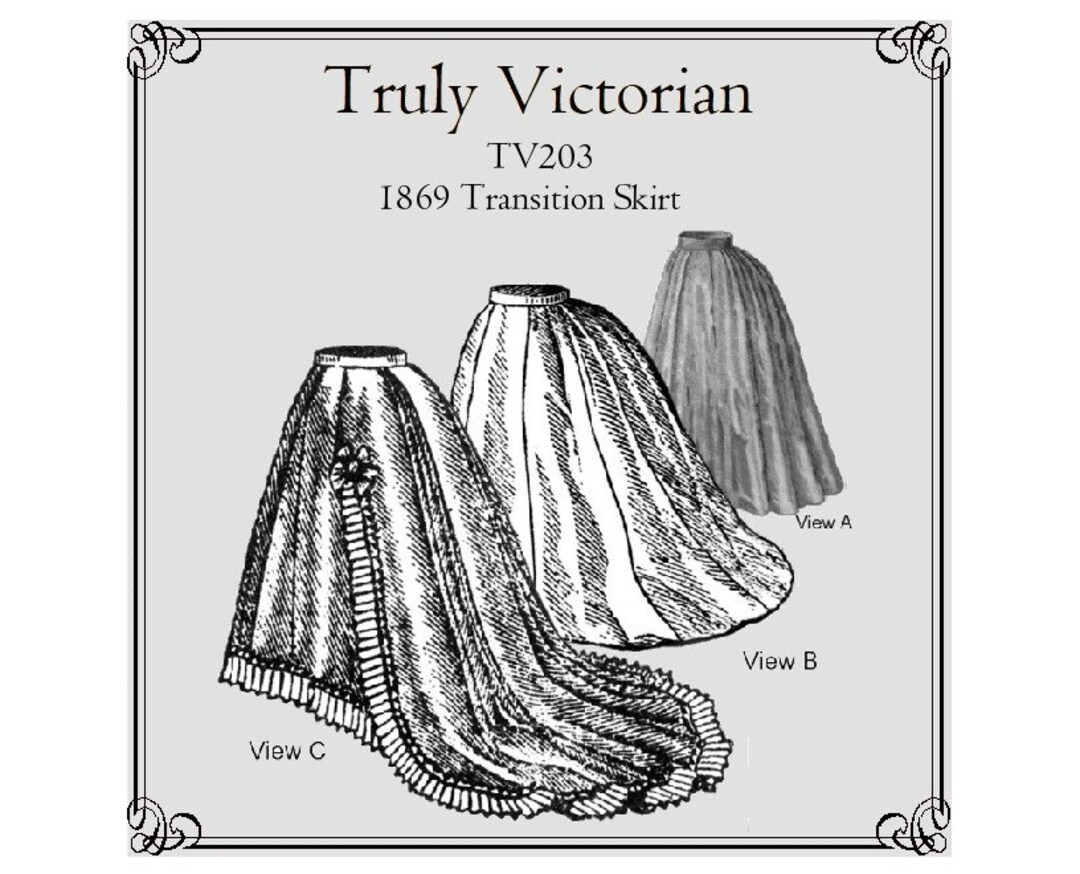 1869 Transition Skirt Sewing Pattern: Truly Victorian TV203 (digital ...
