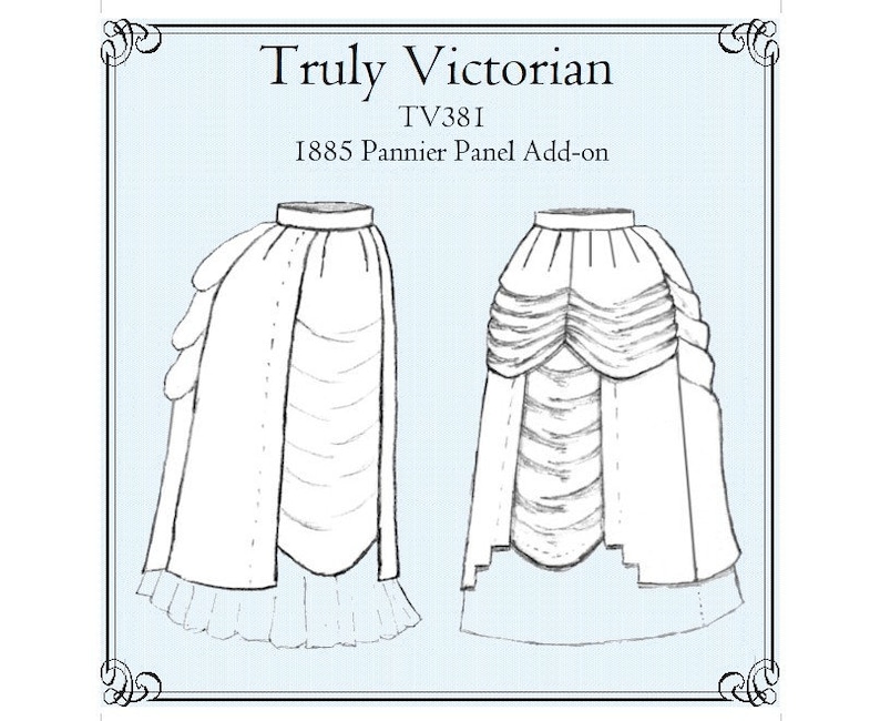 1885 Pannier Panel Sewing Pattern: Truly Victorian TV381 (digital PDF ...