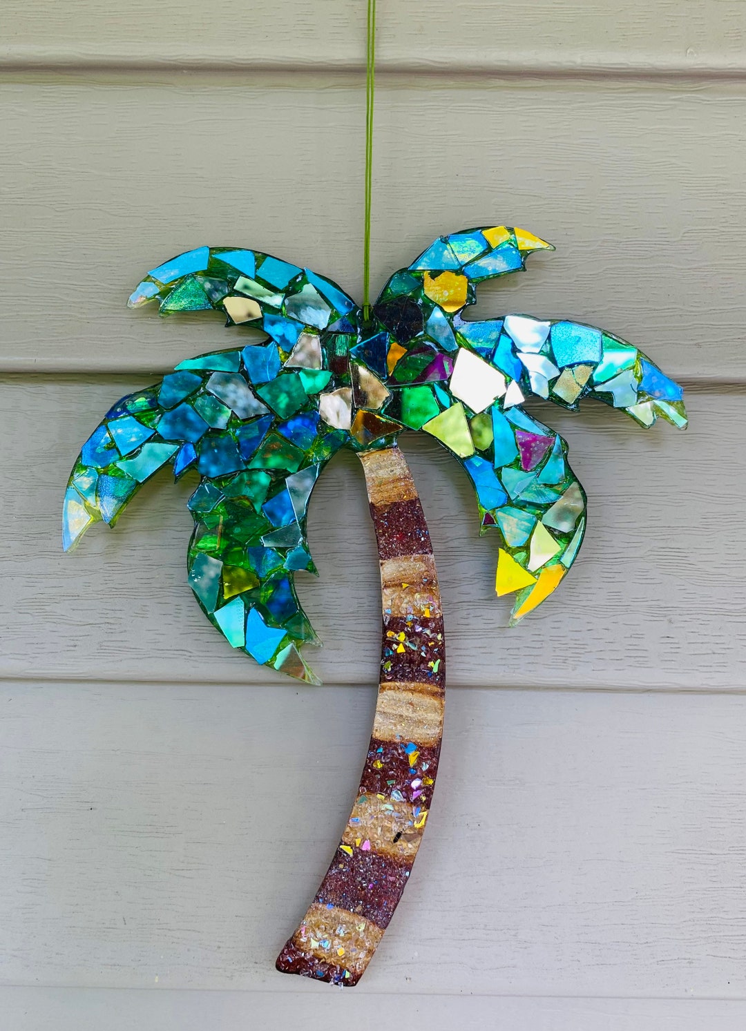 Palm Tree.. Blingthingzbylori.. Whirligigs Wind Spinner.. Garden Art ...