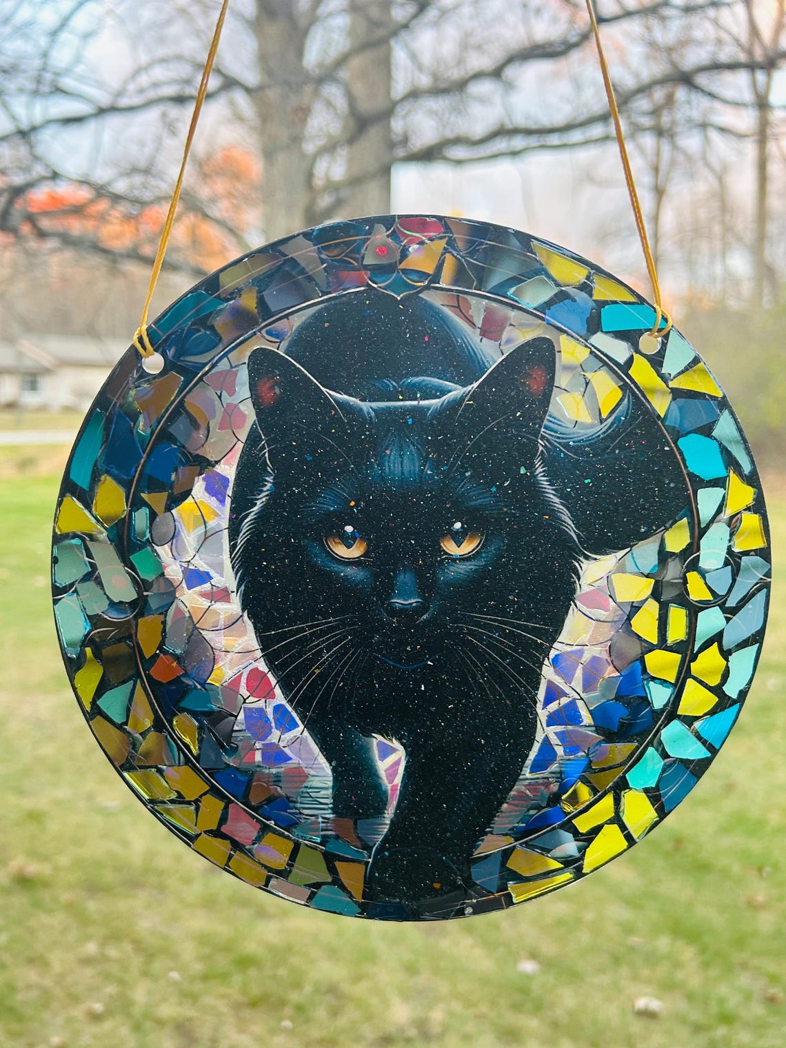 Cat Suncatcher.. Blingthingzbylori.. Black Cat .. Whirligigs Wind ...
