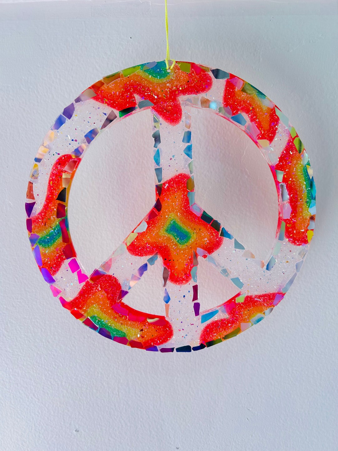 Peace Sign Suncatcher... Blingthingzbylori .. Gift for Peace Sign Lover ...