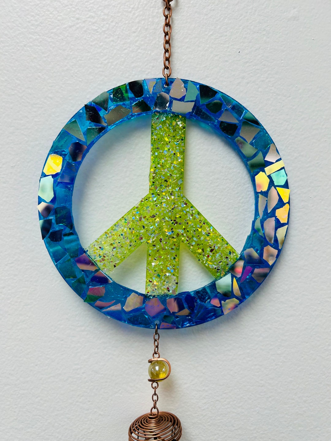 Peace Sign .. Blingthingzbylori.. Whirligigs Wind Spinner .. Peace Sign ...