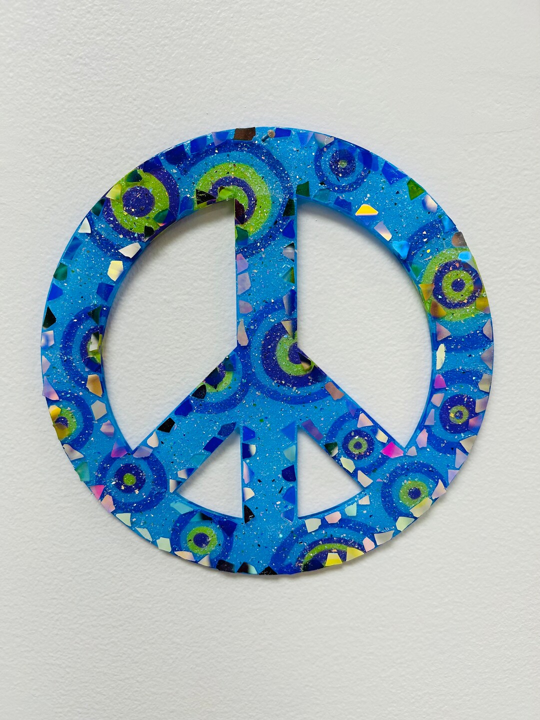 Peace Sign .. Blingthingzbylori .. Peace Sign Wall Hanging .. Hippy Art ...