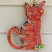 Cat.. Blingthingzbylori.. Orange Cat .. Cat Wind Chime .. Crazy Cat ...