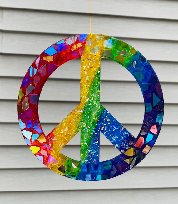 Rainbow Peace Sign.. Blingthingzbylori.. Peace Sign .. Pride - Etsy