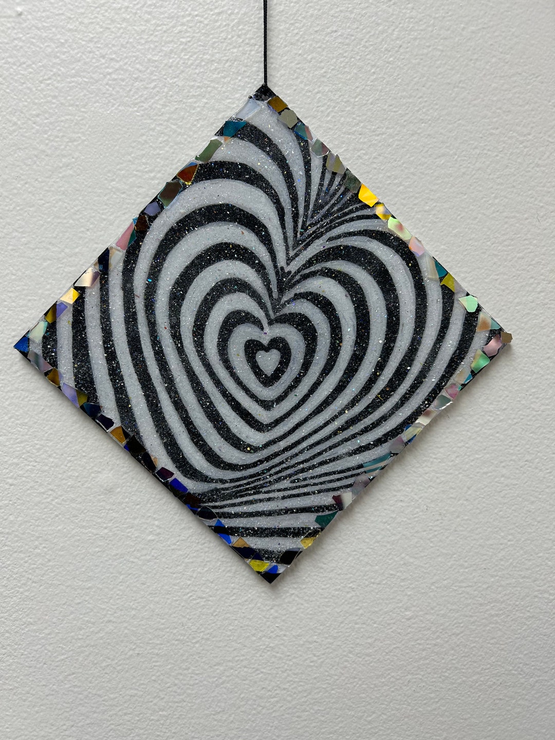 Heart .. Blingthingzbylori..whirligigs Wind Spinner.. Psychedelic Heart ...