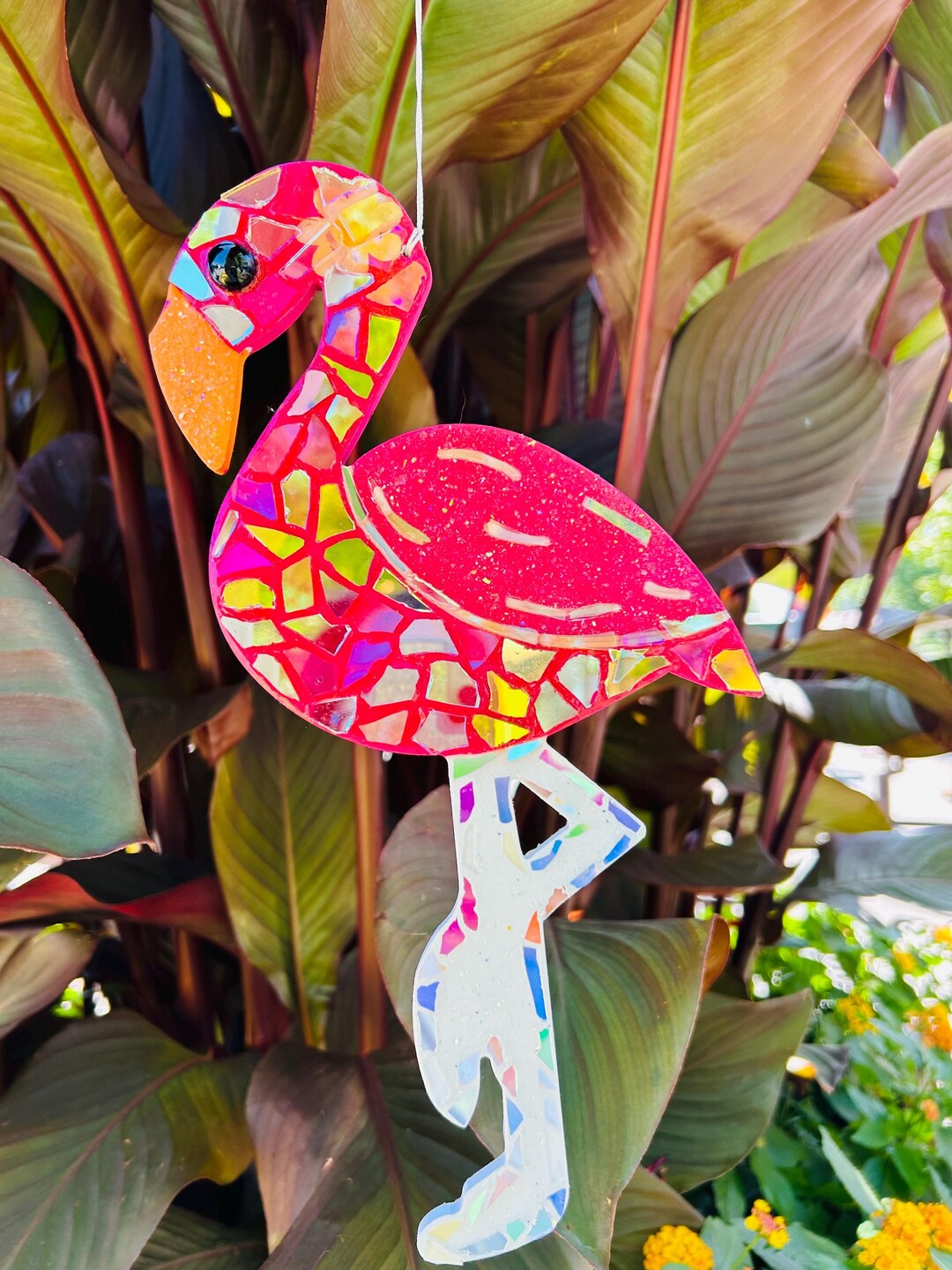Flamingo.. Blingthingzbylori .. Flamingo Suncatcher.. Window Hanging ...