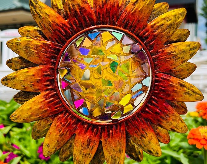 Sunflower..windchime .. Blingthingzbylori.. Garden Art .. Yard ...
