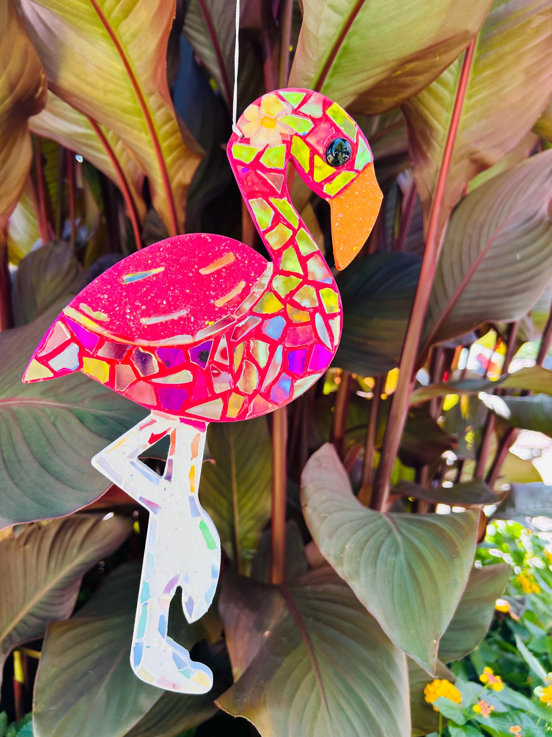Flamingo.. Blingthingzbylori .. Flamingo Suncatcher.. Window Hanging ...