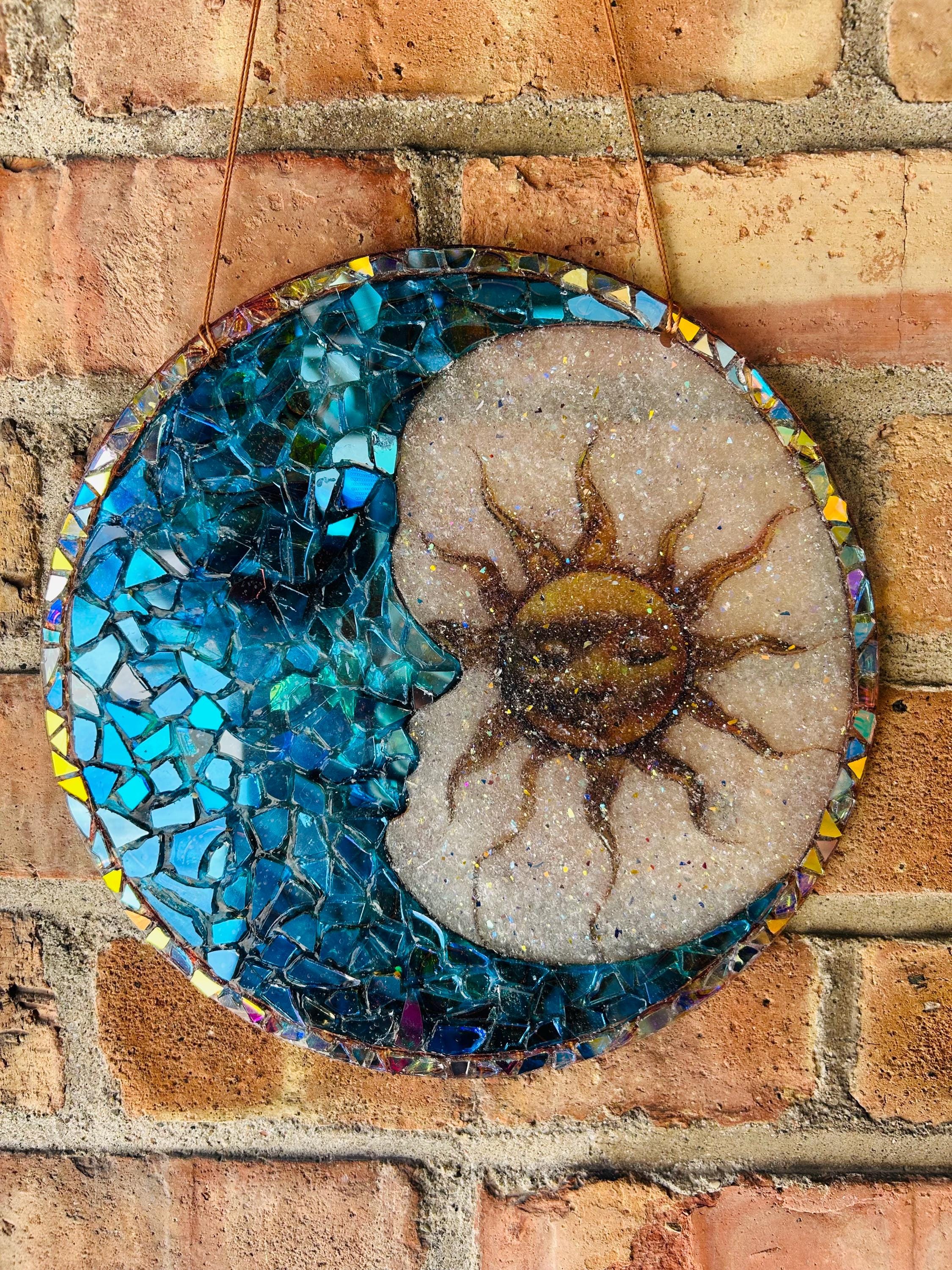 Moon and Sun ..blingthingzbylori .. Whirligigs Wind Spinner ...