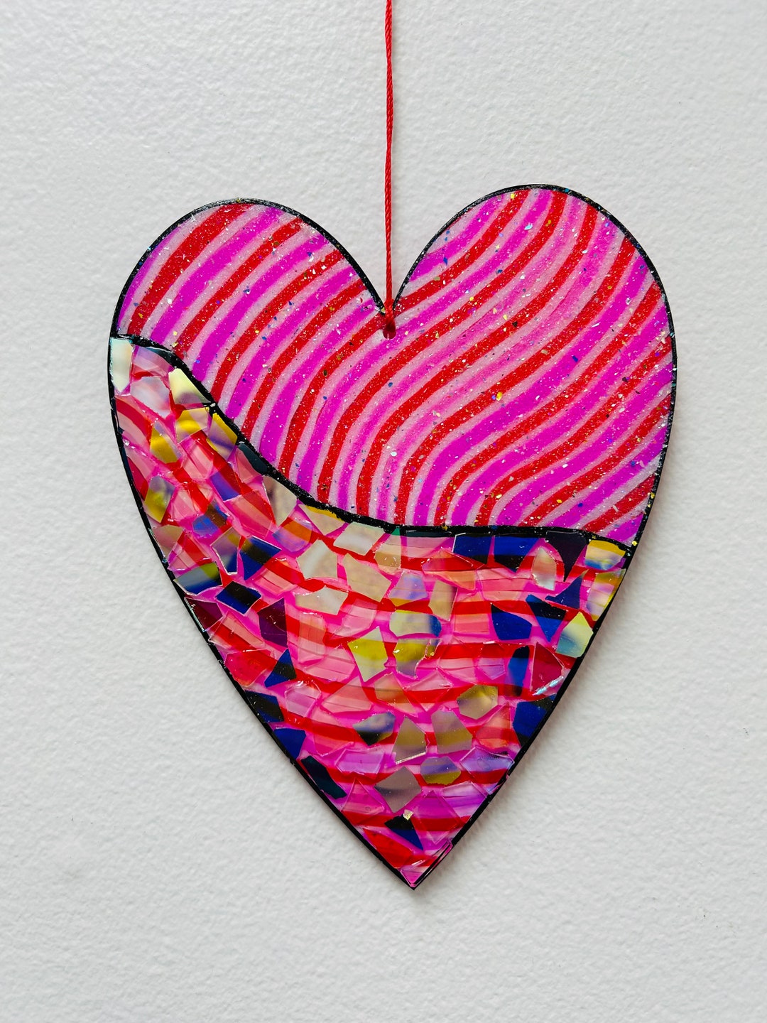 Heart .. Blingthingzbylori.. Whirligigs Wind Spinner .. Valentines ...