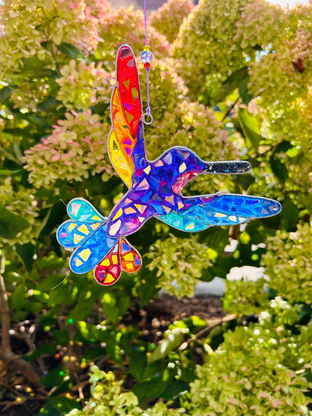 Hummingbird.. Blingthingzbylori .. Whirligigs Wind Spinner ...