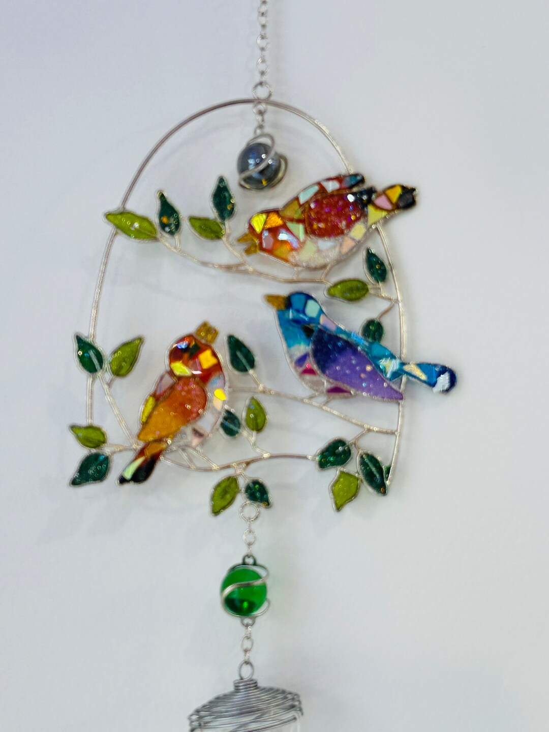 Birds.. Blingthingzbylori.. Whirligigs Wind Spinner .. Birds Windchime ...