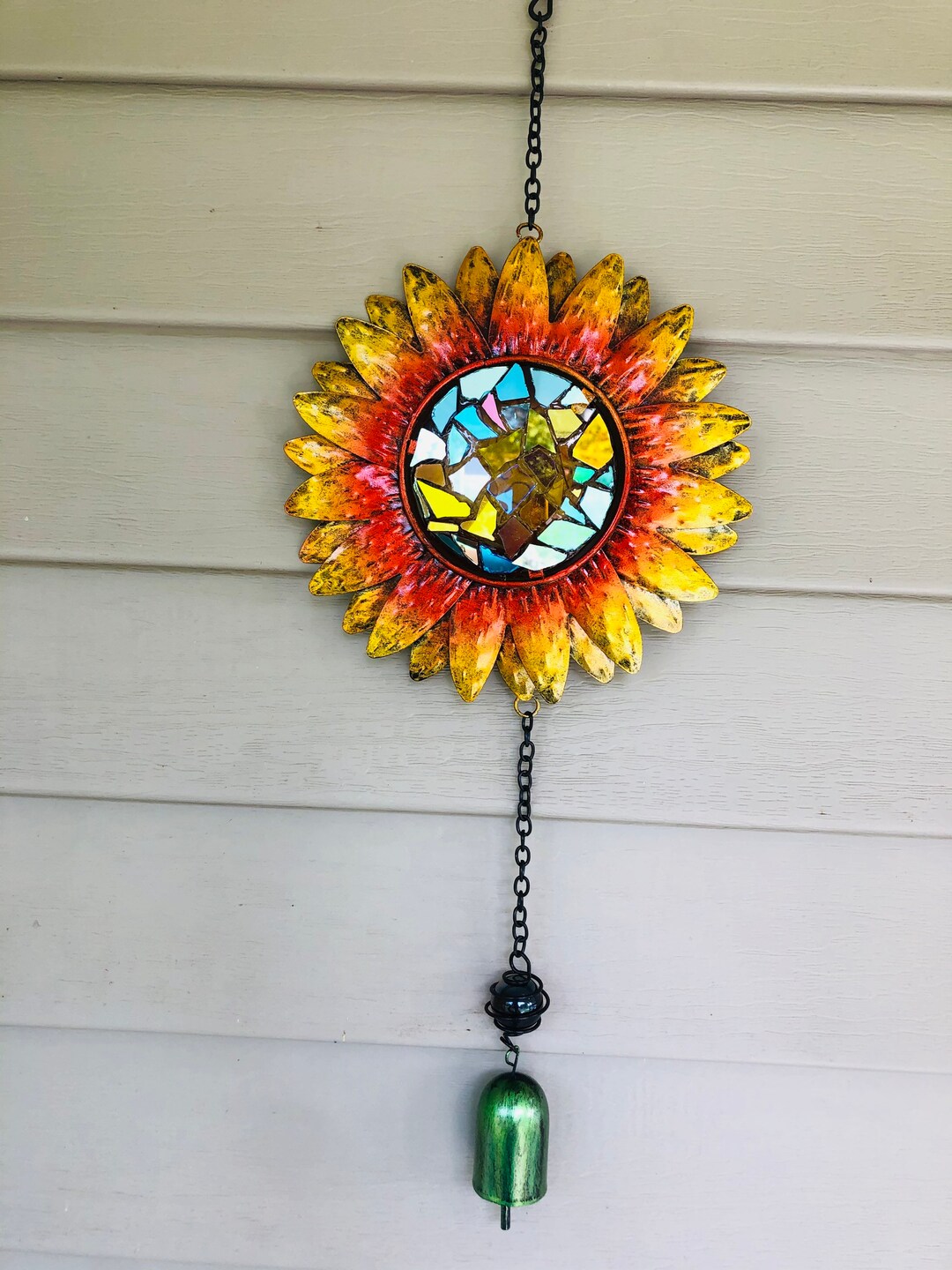 Sunflower..windchime .. Blingthingzbylori.. Garden Art .. Yard ...
