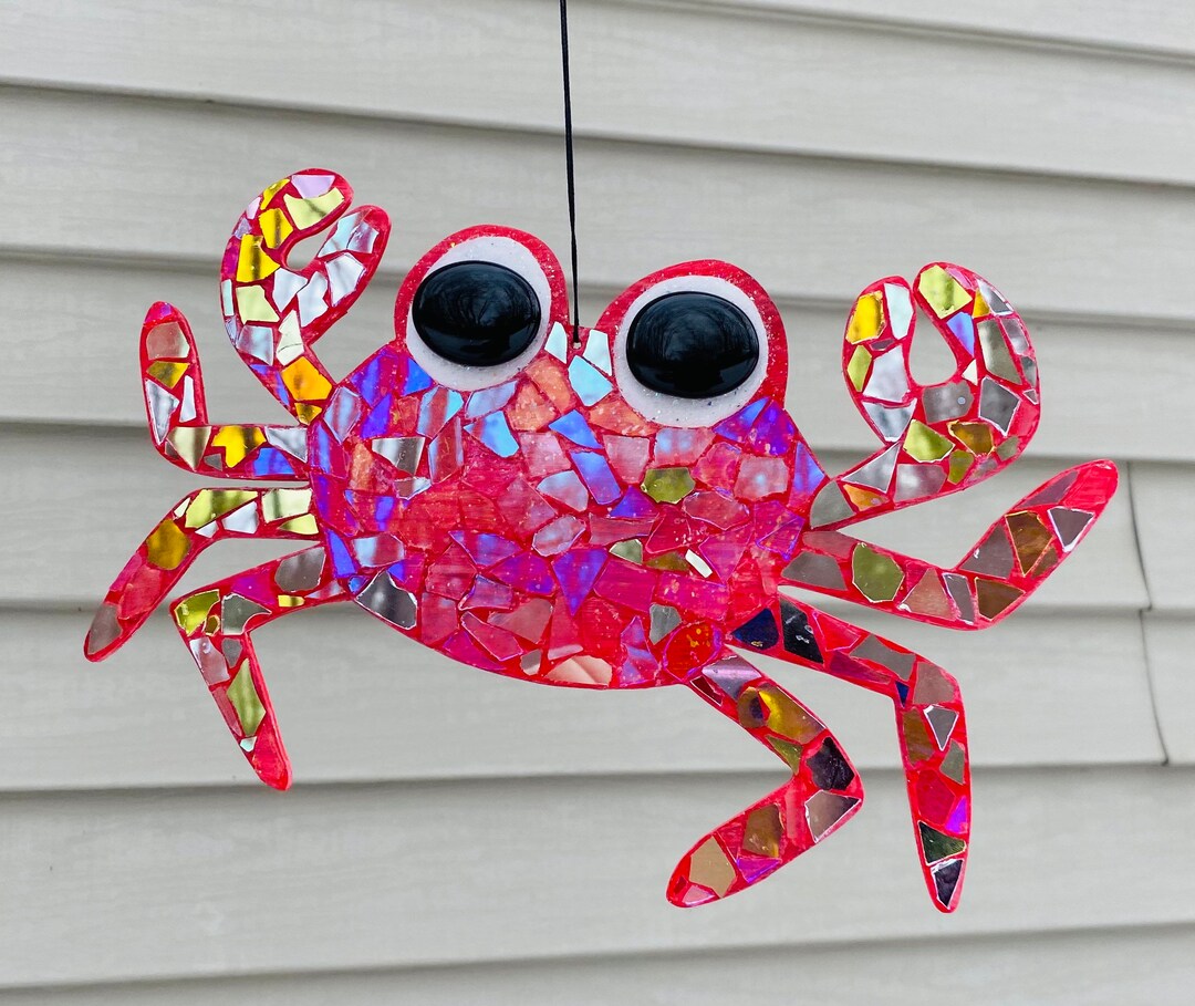 Crab .. Blingthingzbylori.. Whirligigs Wind Spinner.. Garden Art ...