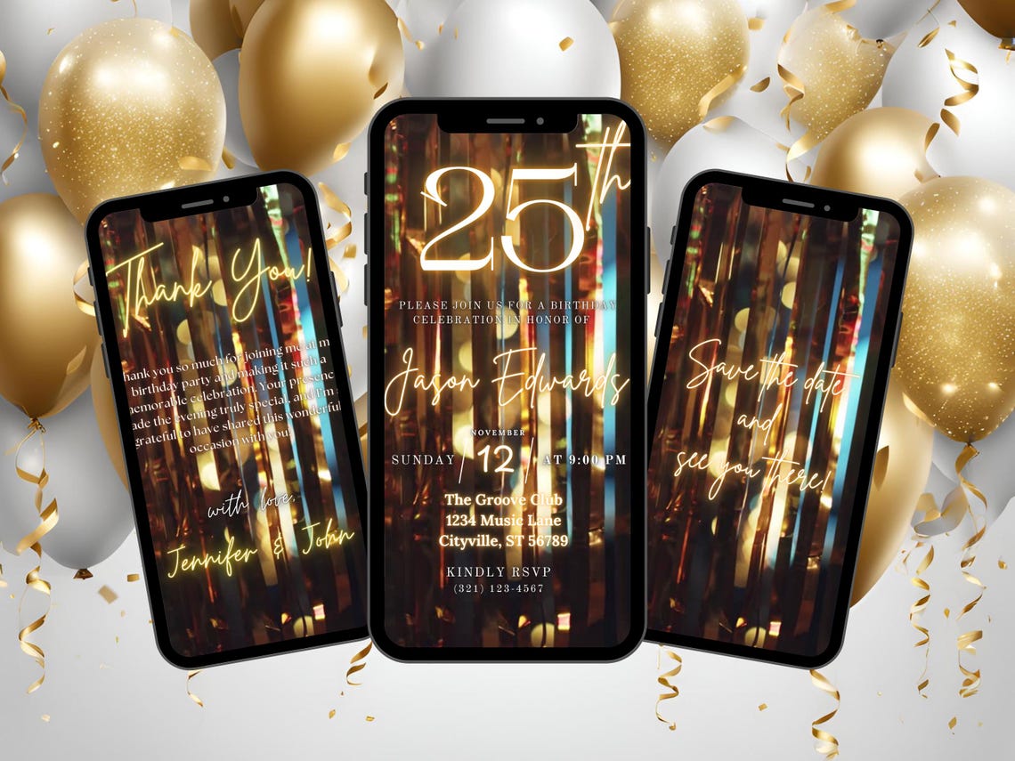 Animated Birthday Party Invitation: Editable Video Template (digital ...