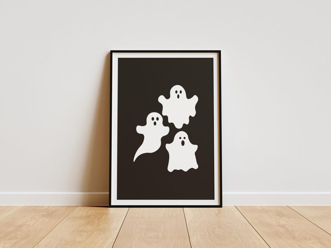 Ghosts Halloween Poster Spooky Fun Wall Art, Halloween Decor, Cute ...