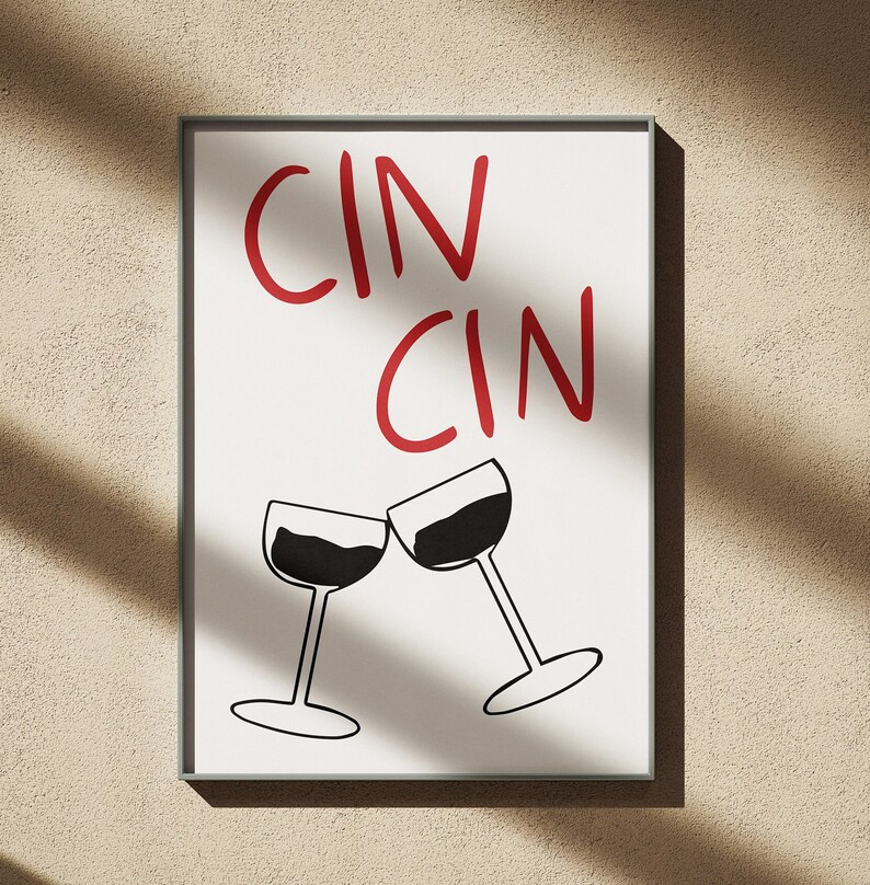 CIN CIN Canvas Elegant Celebration Art for Dining Area or Bar - Etsy