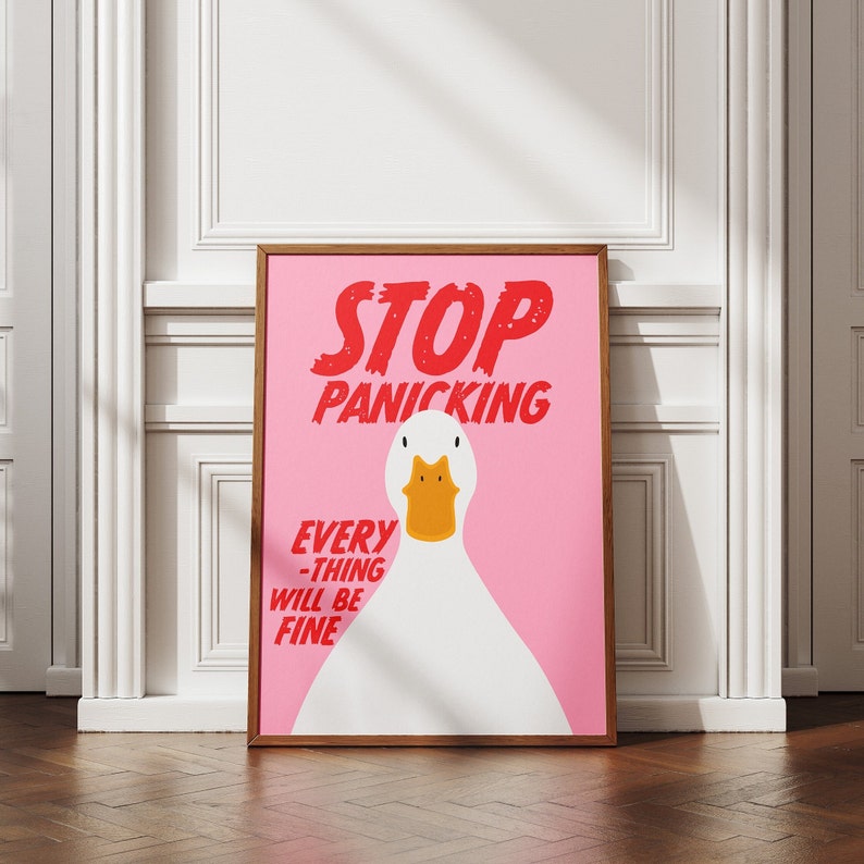 Motivational Wall Art Printable - Stop Panicking Everything Will Be ...