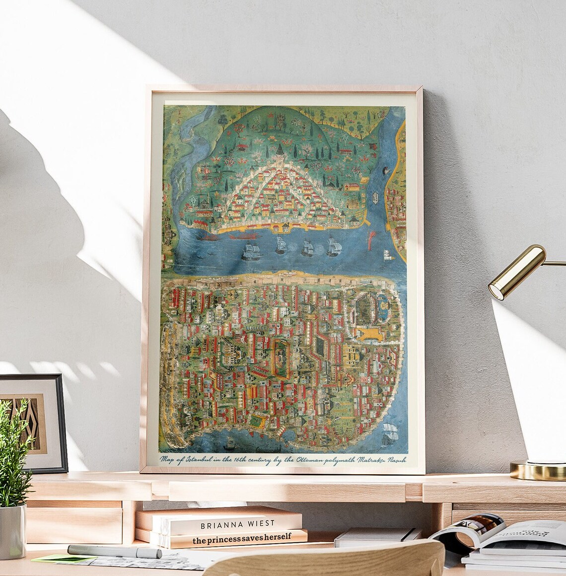 16th Century Istanbul Map Canvas Matrakçı Nasuh's Historic Ottoman Art ...